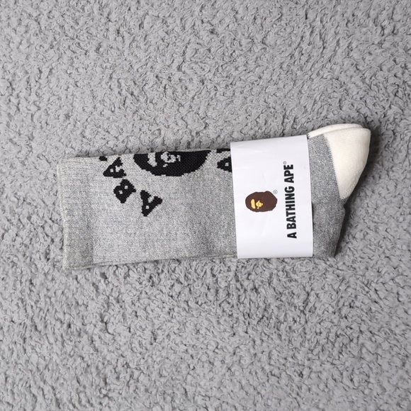 Bape | Underwear & Socks | Bape Crew Socks Ape Head Logo Mens Womens ...